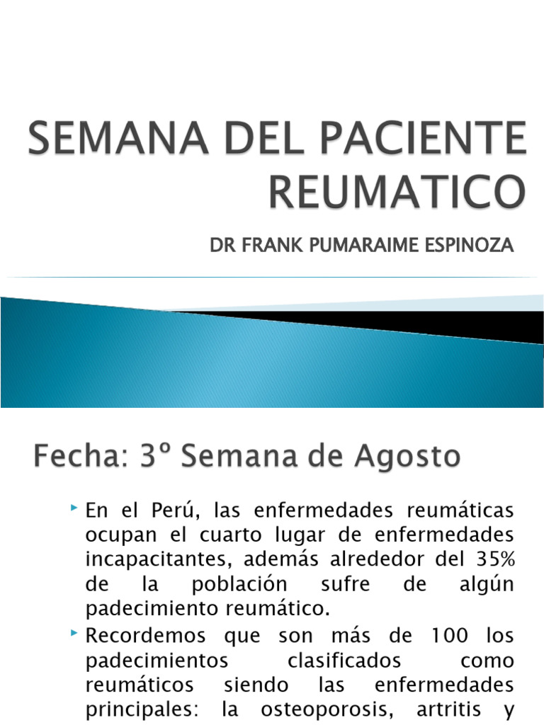 Semana Del Paciente Reumatico | PDF | Hueso | Vitamina D Semana Del Paciente Reumatico | PDF | Hueso | Vitamina D