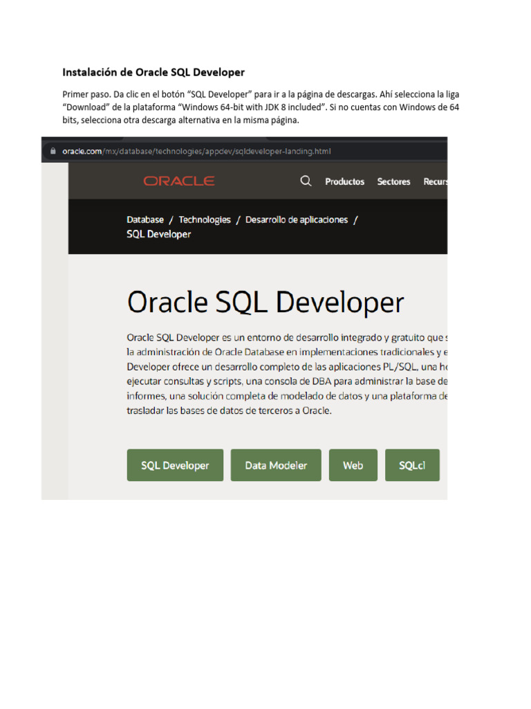 Instalación de Oracle SQL Developer | PDF | Crecimiento personal y profesional | Tecnología