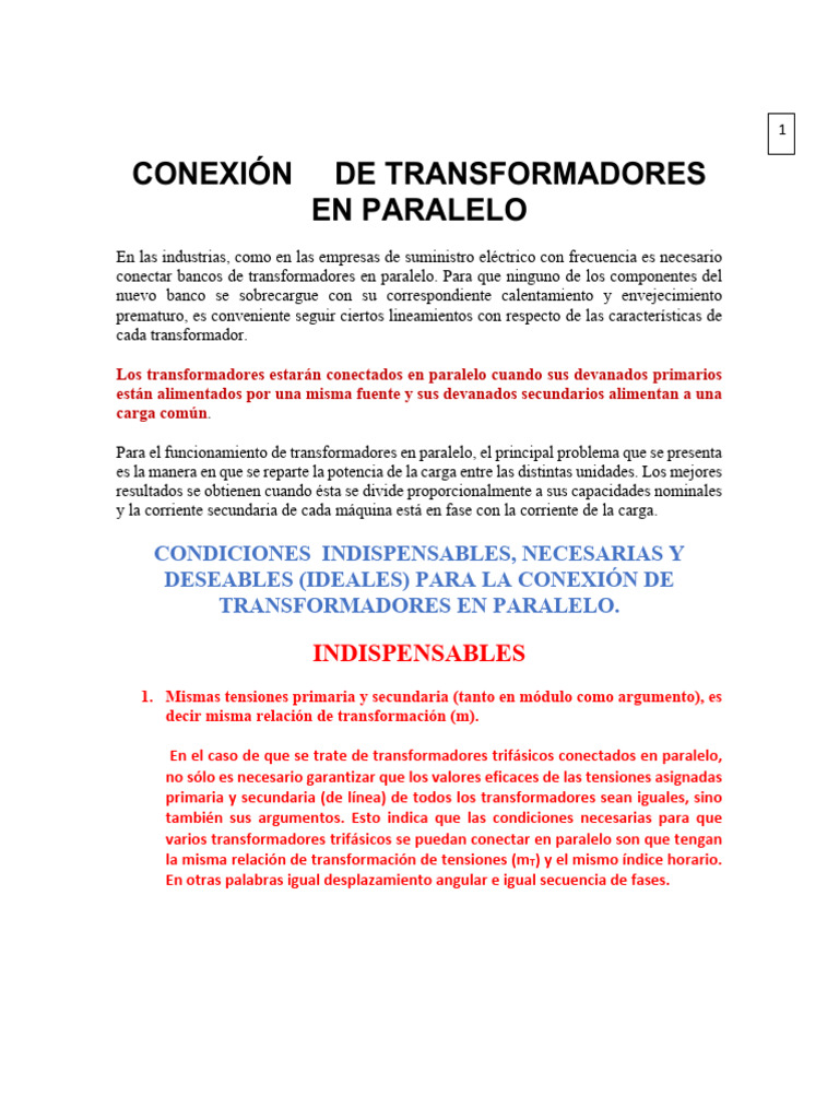 Af Transformadores en Paralelo | PDF | Transformador | Cantidades fisicas