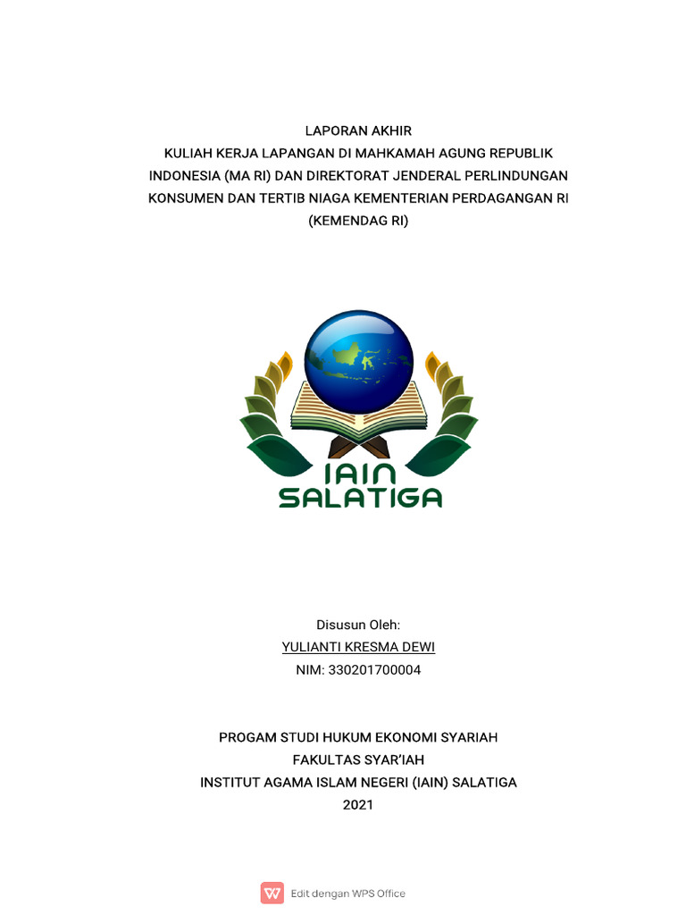 Contoh laporan KKL | PDF
