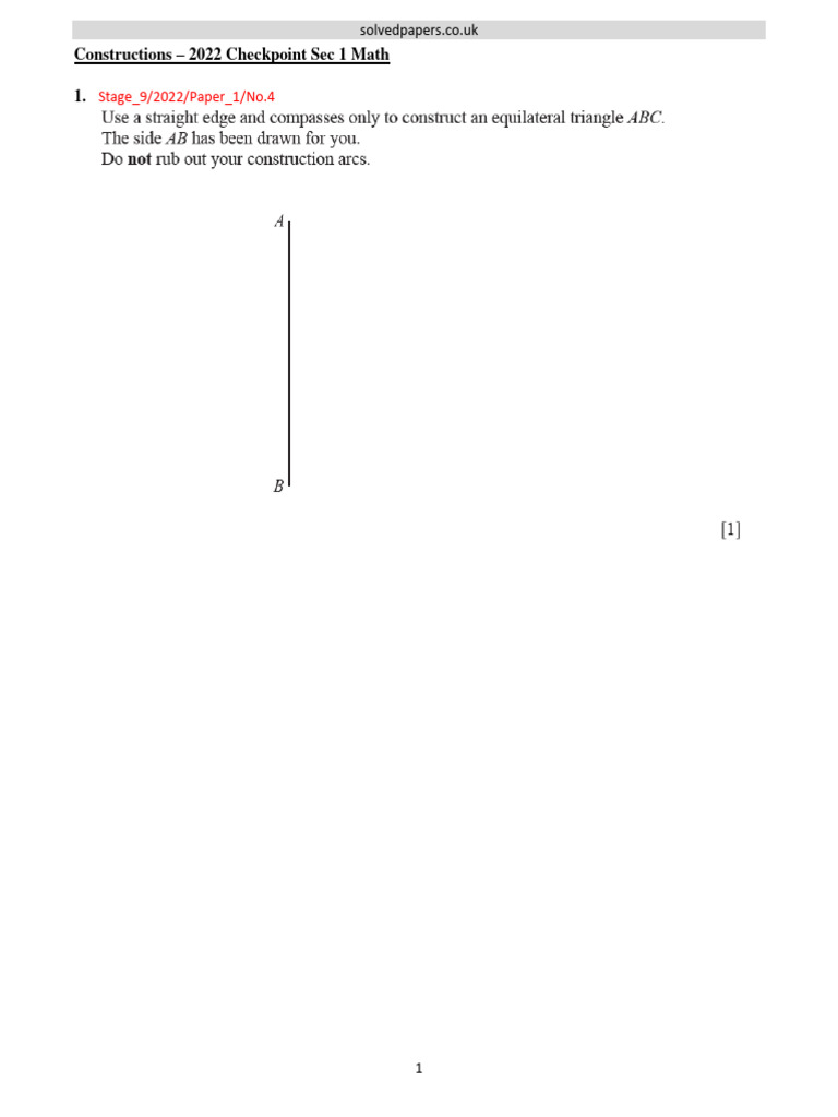 2022-Constructions-Checkpoint Sec 1 Progression-Mathematics | PDF