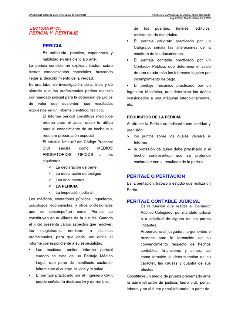 Peritaje Contable Judicial: Guía Esencial | PDF | Experto | Auditoría