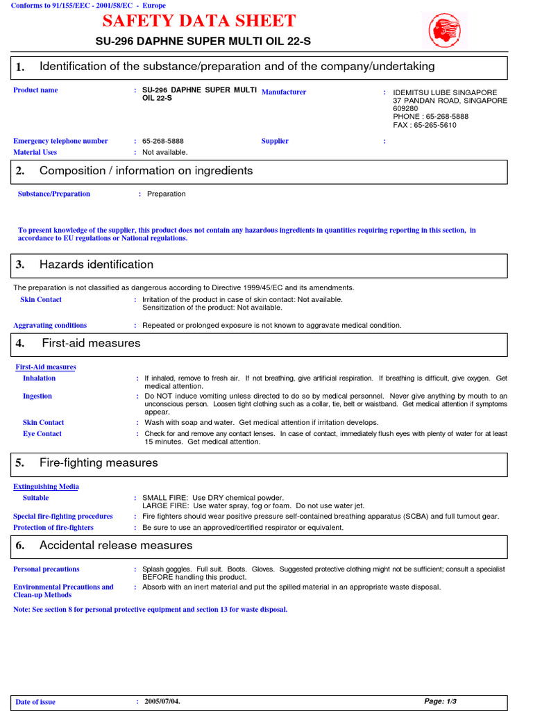 Idemitsu - DN - SUPER - MULTI - OIL - 22-S - Mitsubishi Turbo | PDF ...