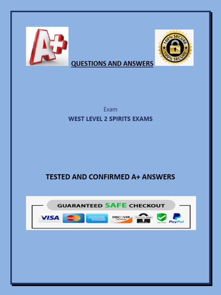 West Level 2 Spirits Exams | Download Free PDF | Credit Card | Insurance