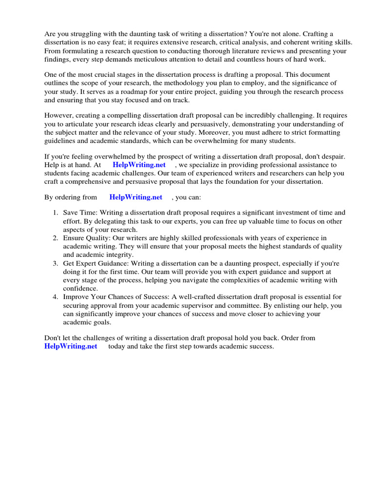 Dissertation Draft Proposal Example | PDF | Thesis | Methodology