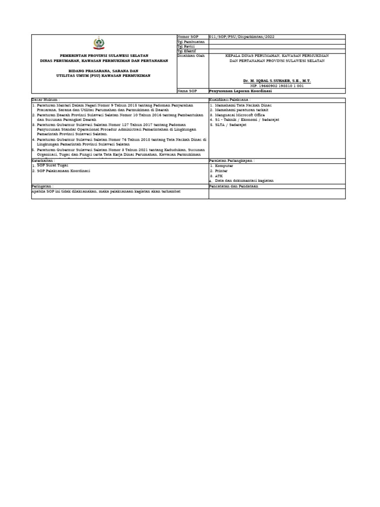 011 - Penyusunan Laporan Koordinasi | PDF