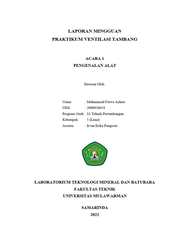 Cover Laporan Mingguan | PDF