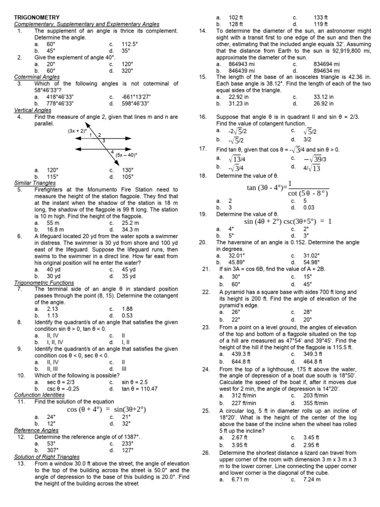 TRIGO | PDF | Angle | Trigonometry