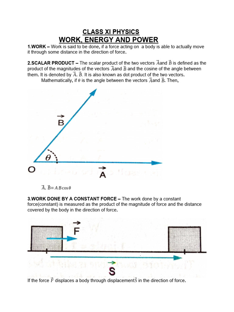 Xi Physics - Work, Energy & Power | PDF | Potential Energy | Collision