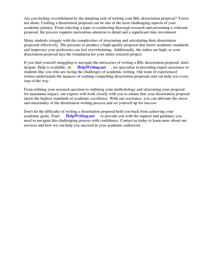 BSC Dissertation Proposal Template | PDF | Thesis | Franchising