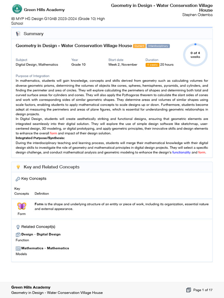 Geometry in Design - Water Conservation Village House | PDF | Geometry ...