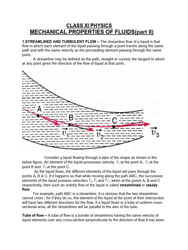 Xi Physics - Mechanical Properties of Fluids (Part Ii) | PDF | Fluid Dynamics | Pressure