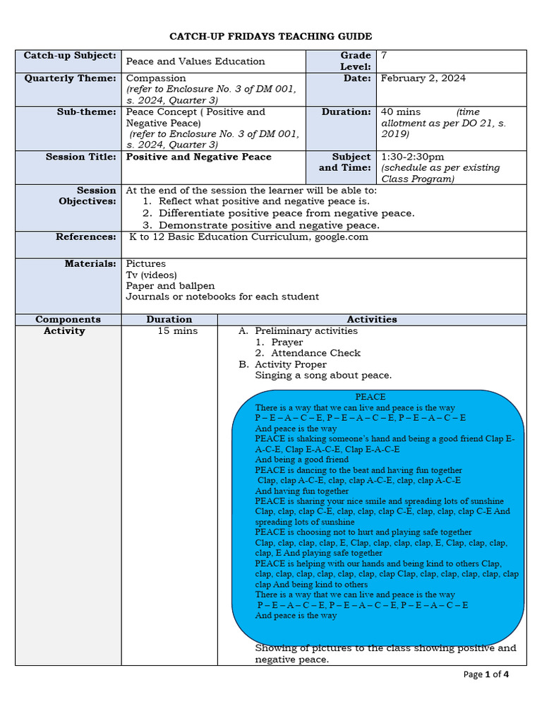 Teaching-Guide-Catchup-AP-values Education | PDF | Learning | Behavior Modification