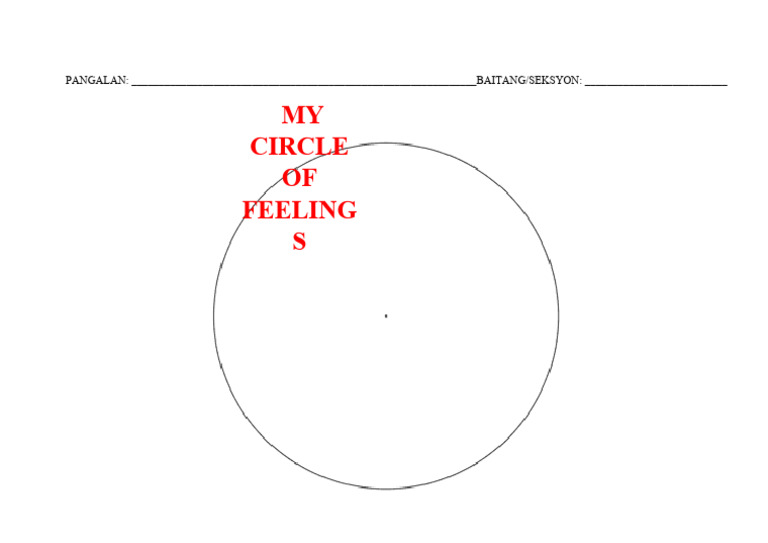 My Circle of Feelings Worksheet | PDF | Finance & Money Management