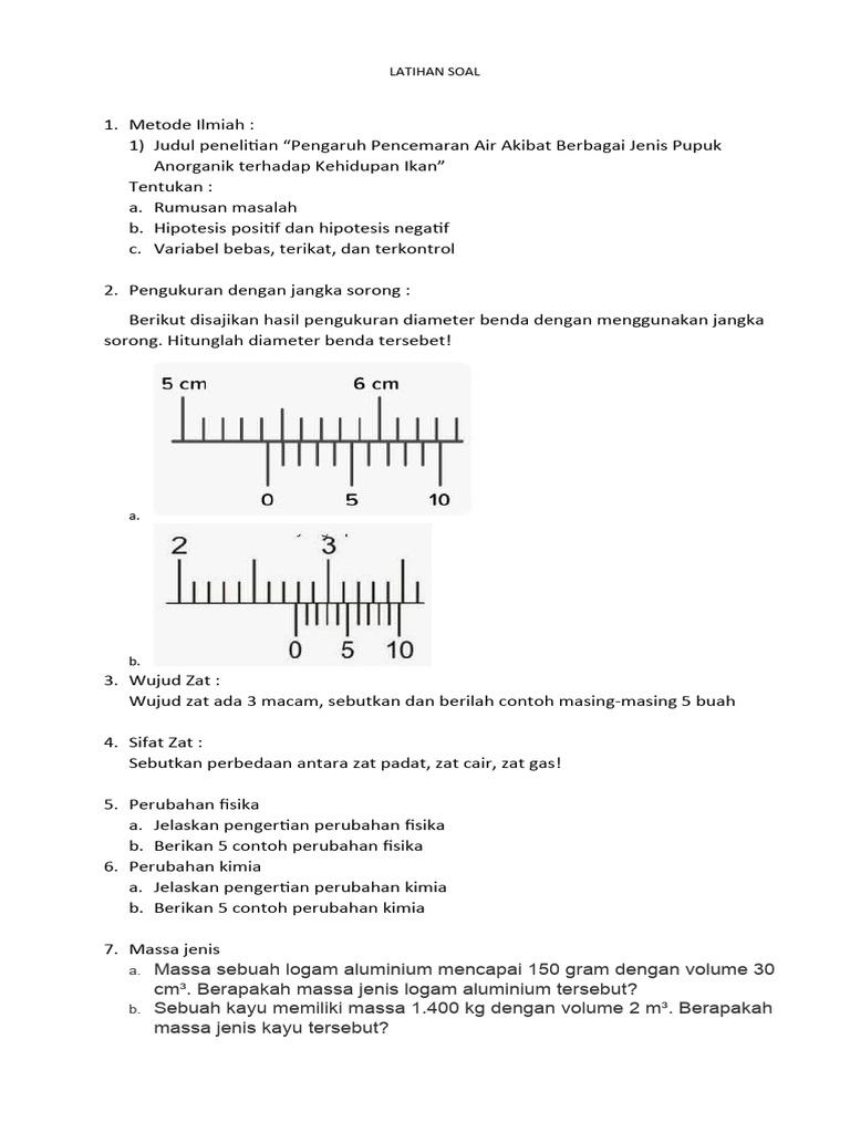 LATIHAN SOAL PAS 1 | PDF