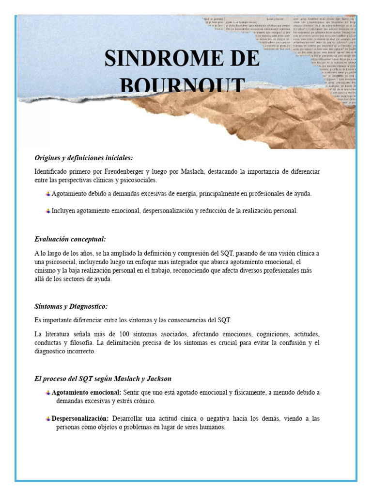 Sindrome de Bournaut | Descargar gratis PDF | Burnout ocupacional | Las ...