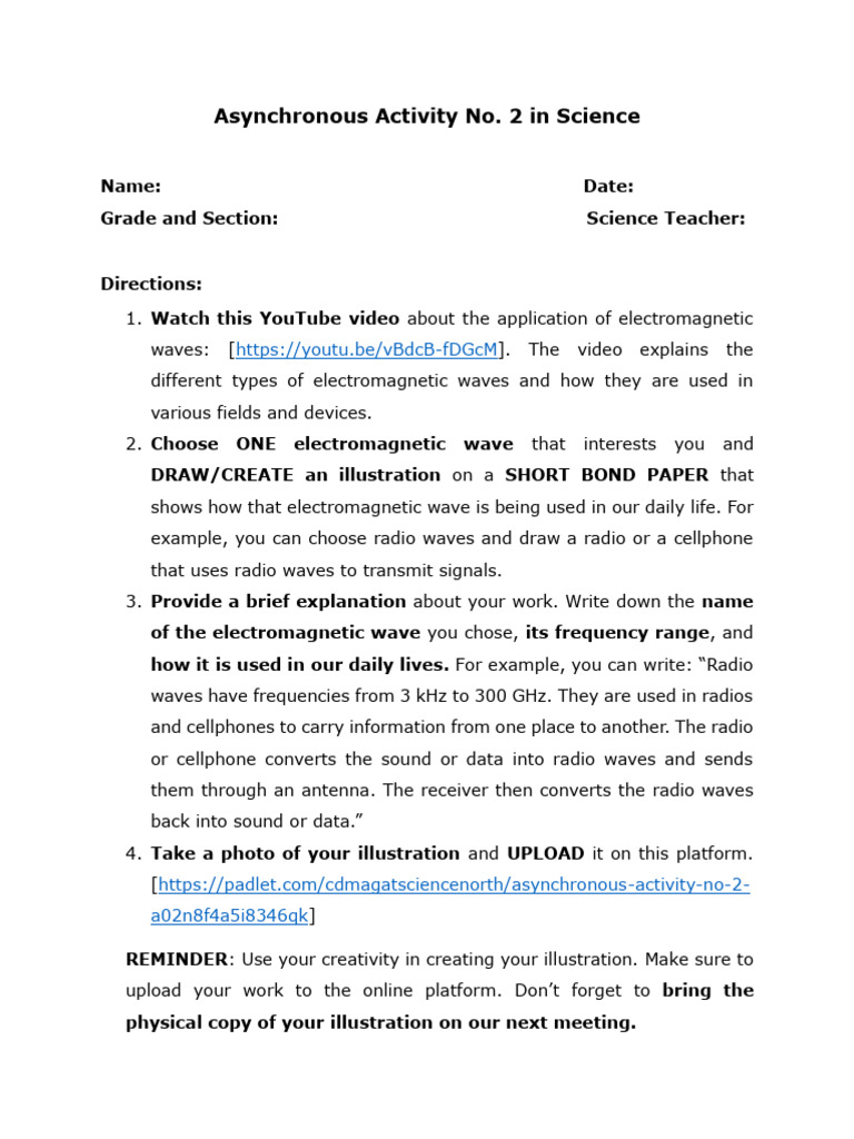 Nov 3 Asynchronous Activity 2 Science | PDF
