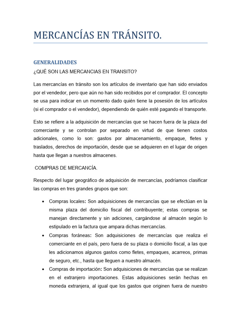 Mercancías en Tránsito: Guía Completa | PDF | Liquidación | Economias