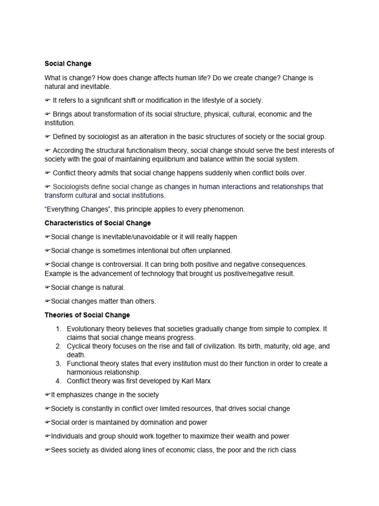 Introduction To Social Change | PDF | Society | Gender Equality