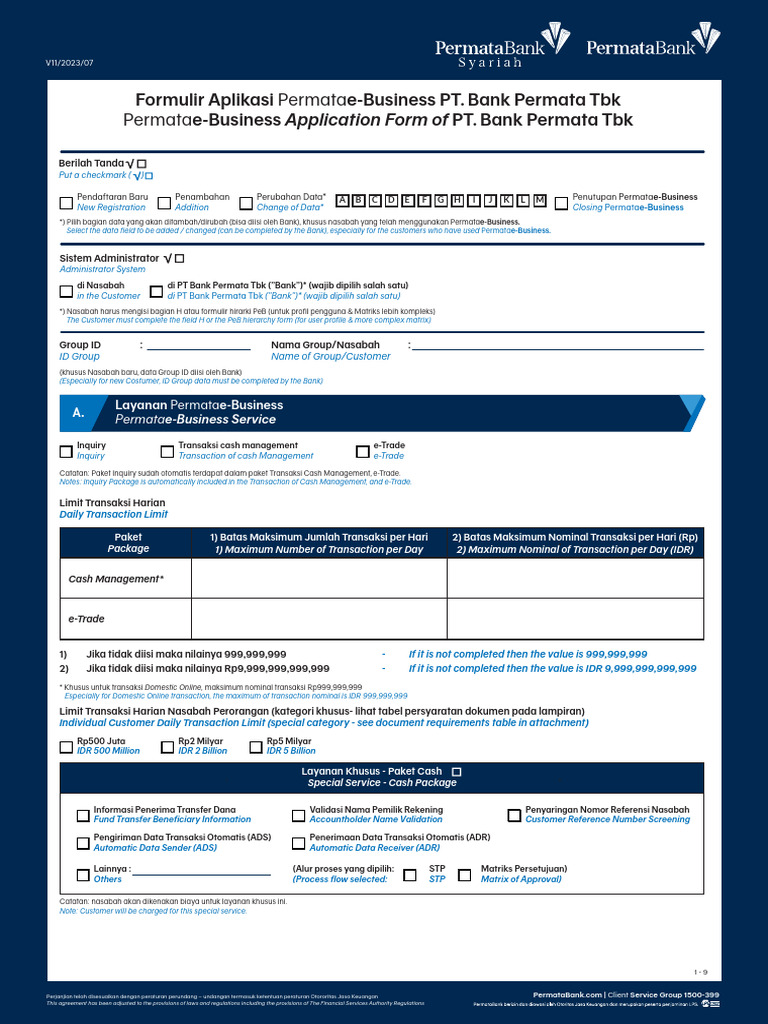 27 11 2023 - Form PeB - V11-2023-07 | PDF | Transaction Account | Deposit Account