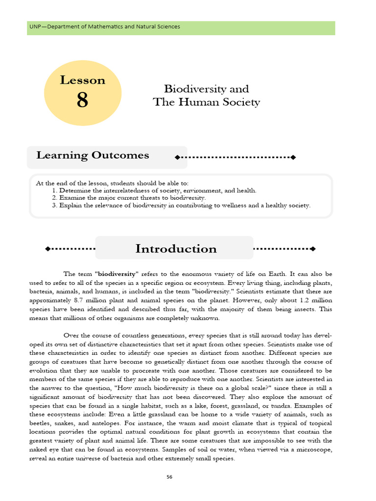 STS Biodiversity and Human Health | PDF | Biodiversity | Ecosystem
