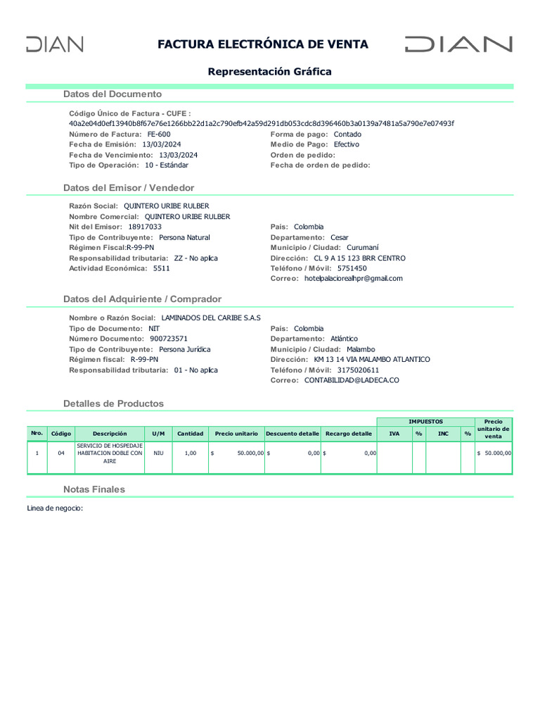 FE600 | PDF | Factura | Pagos