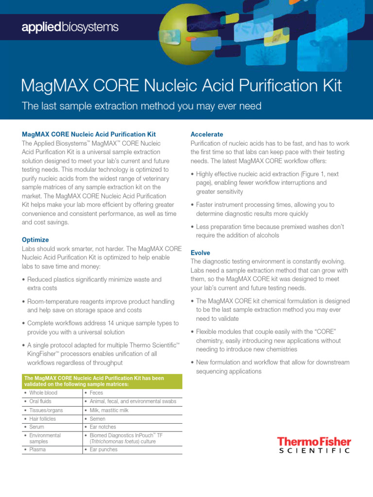 MagMAX Core Flyer | PDF | Dna | Bacteria