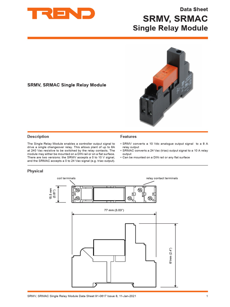 Trend SRMV | PDF | Relay | Alternating Current