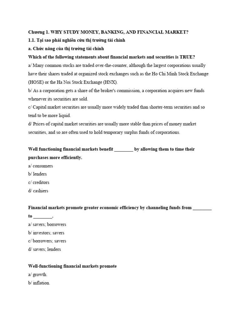 Financial Markets & Banking Basics | PDF | Yield (Finance) | Bonds ...