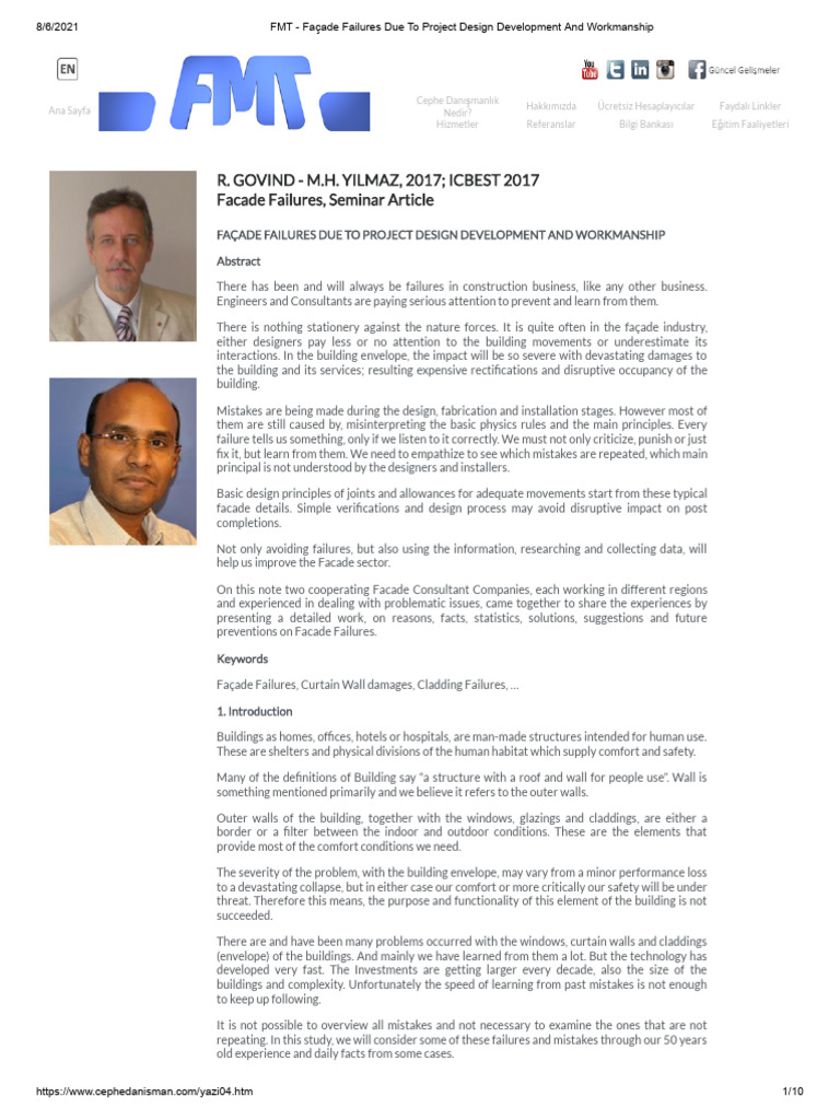 FMT - Façade Failures Due To Project Design Development and Workmanship ...