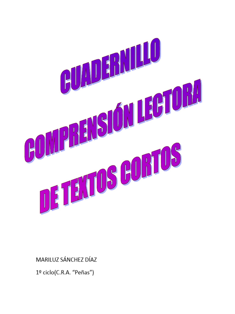 Cuadernillo Lectura Comprensiva de Textos Cortos | PDF