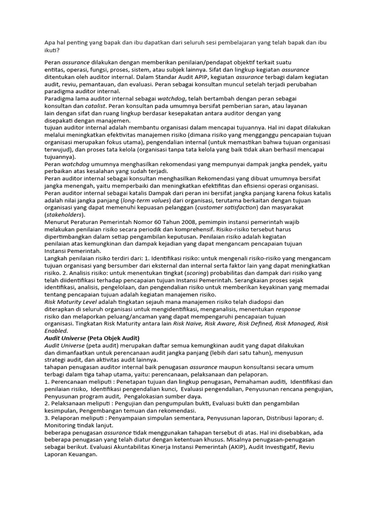 Apa Hal Penting Yang Bapak Dan Ibu Dapatkan Dari Seluruh Sesi Pembelajaran Yang Telah Bapak Dan ...