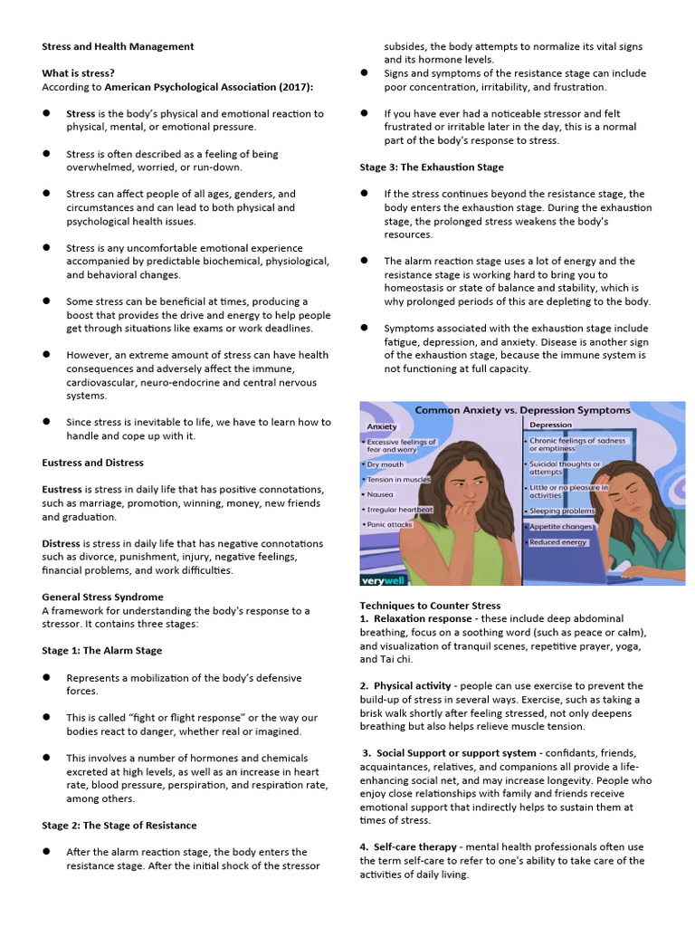 Stress and Health Management | PDF | Stress (Biology) | Behavioural ...