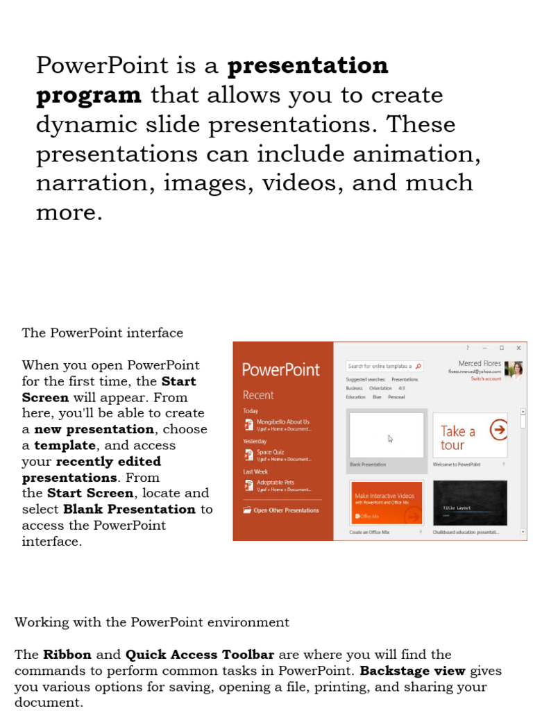 Partsofmspowerpoint 231108002441 543bfe4a | PDF | Microsoft Power Point | Window (Computing)