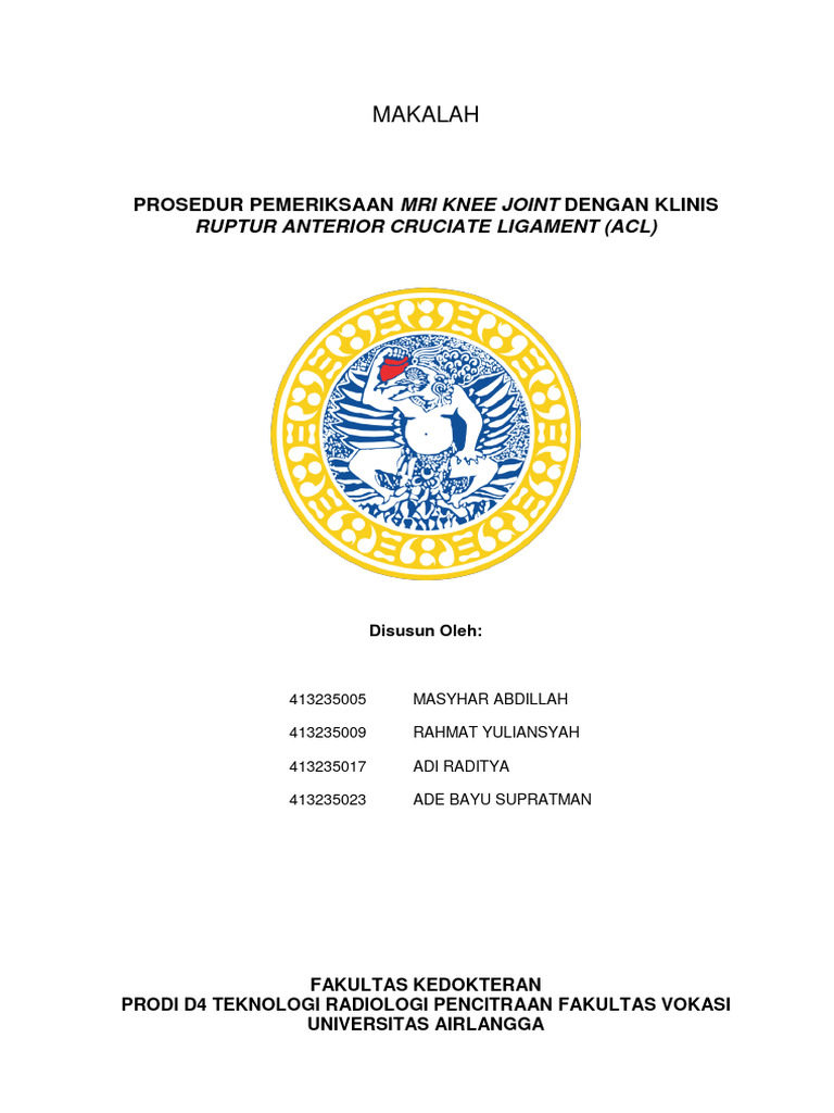 Prosedur MRI untuk Ruptur ACL Lutut | PDF