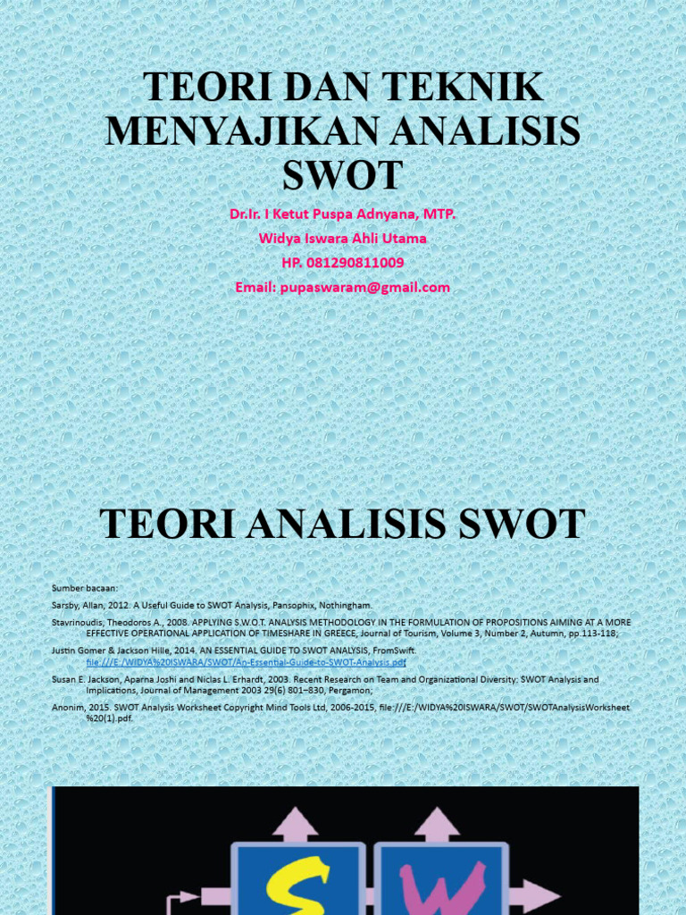 Teknik Penyajian Analisis Swot | PDF | Karier & Perkembangan | Bisnis