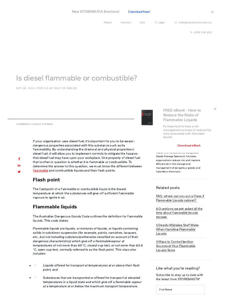 Is Diesel Flammable or Combustible | PDF | Diesel Fuel | Chemistry