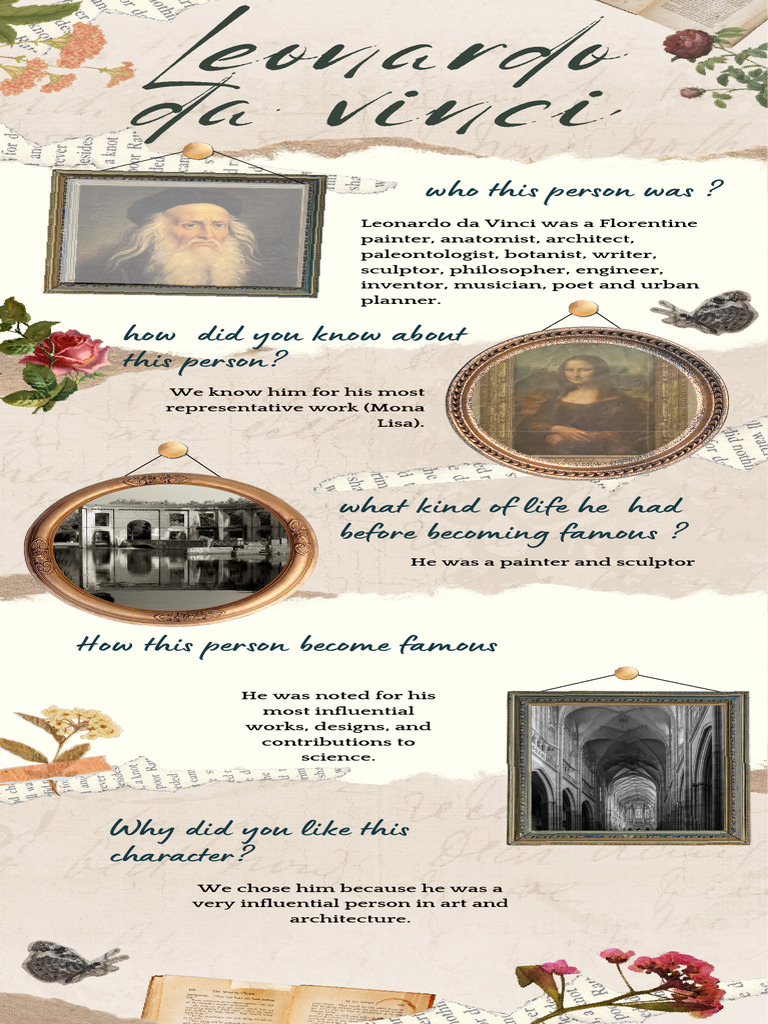 Infografía Leonardo Da Vinci en Inglés | PDF