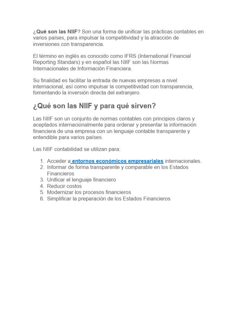 Qué Son Las NIIF | PDF