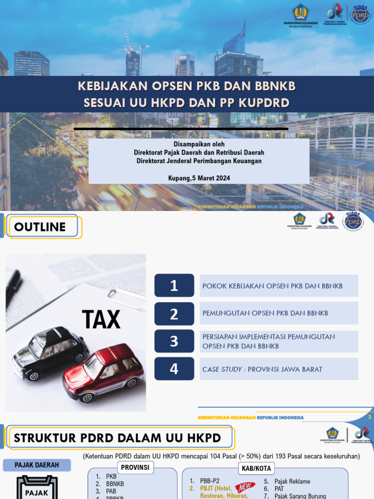 01 Materi DJPK - Kebijakan Opsen PKB Dan BBNKB | PDF