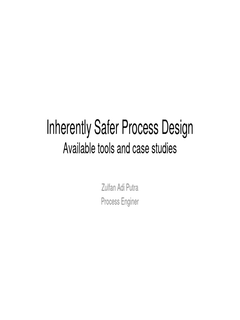 Inherently Safer Process Design | Download Free PDF | Chemistry