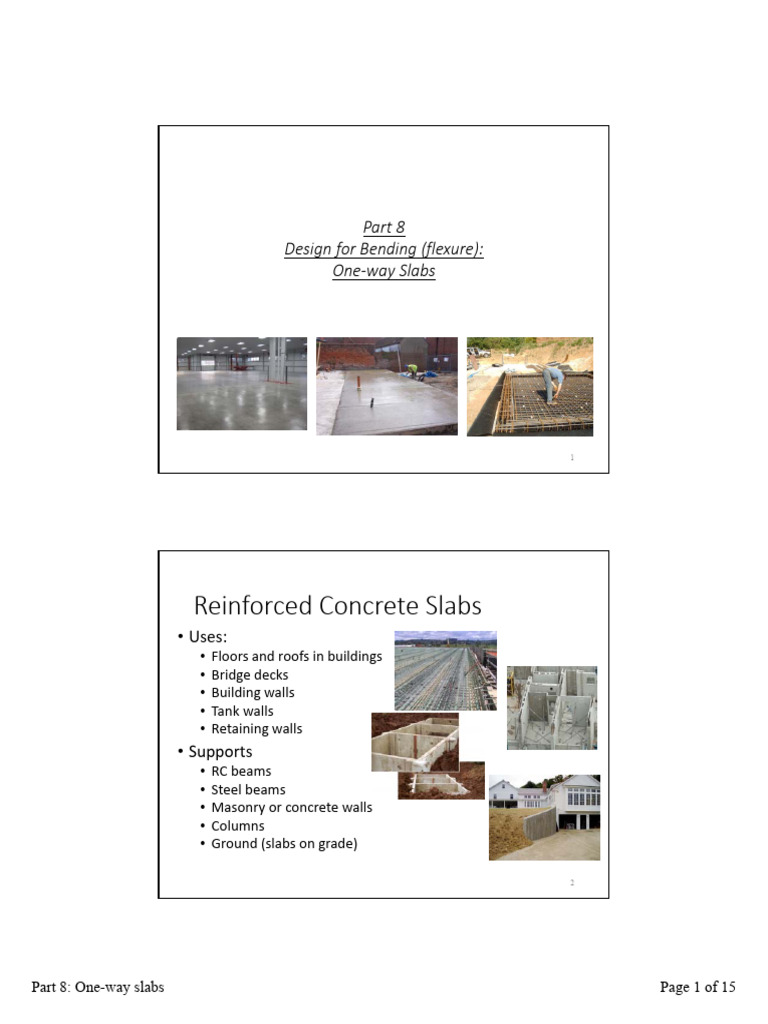 Part 8-One-Way Slabs | PDF | Beam (Structure) | Bending