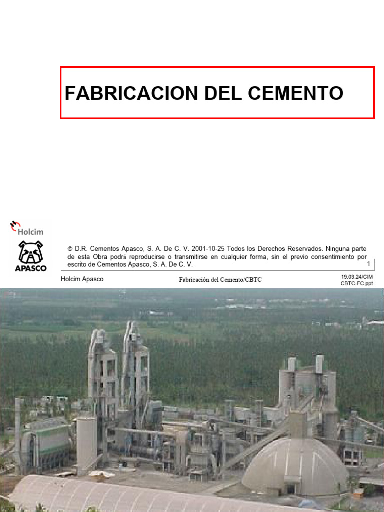 Proceso de Fabricación del Cemento Apasco | PDF | Cemento | Lima (Material)