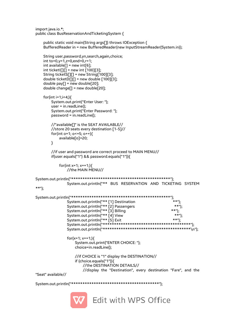 Bus Reservation and Ticketing System | PDF | Ticket (Admission) | Computer Programming