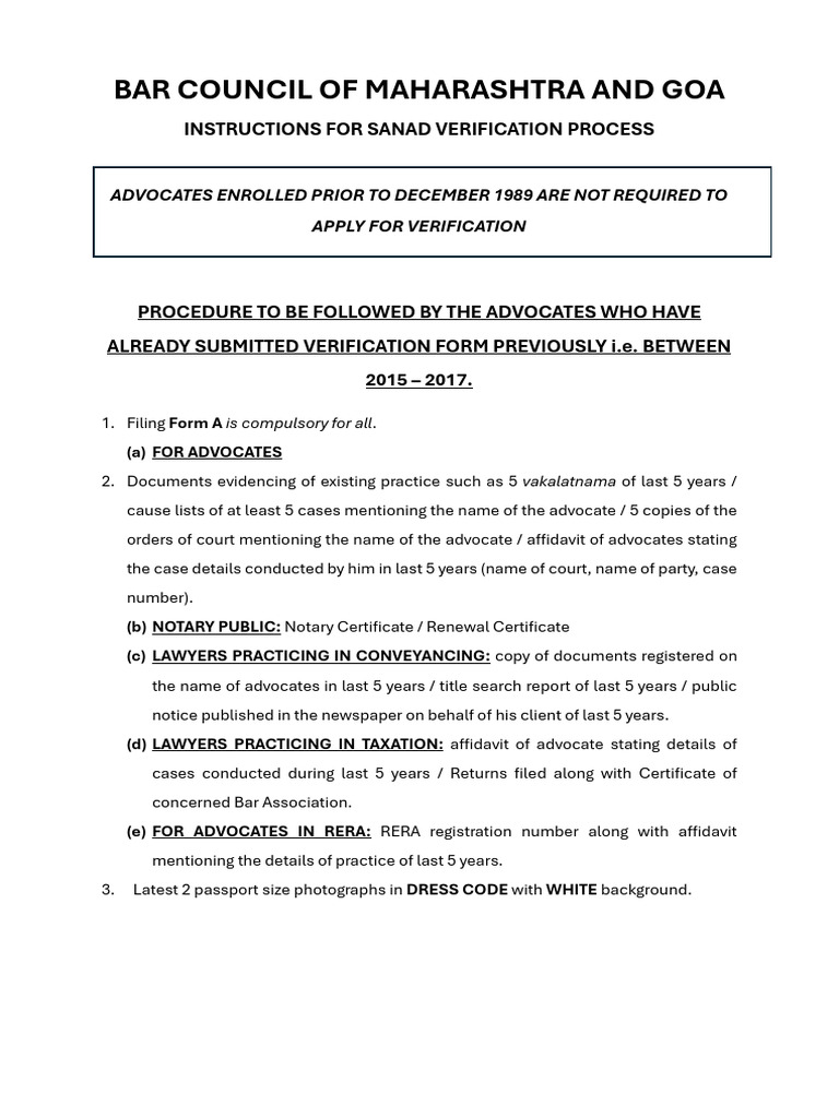 Sanad Verification Process for Advocates | PDF | Business | Finance ...