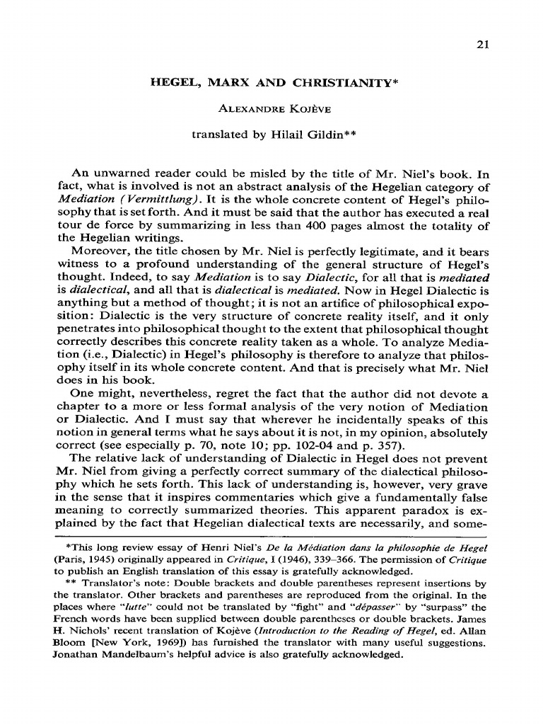 Hegelian Dialectic: Mediation Analysis | PDF | Georg Wilhelm Friedrich ...