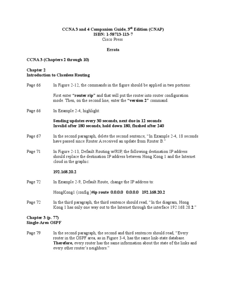 CCNA 3 and 4 Companion Guide, 3rd Edition (CNAP) | PDF | Network Switch ...
