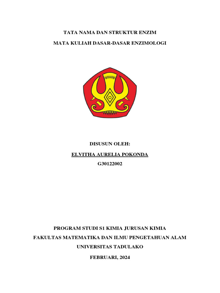 G30122002_DASAR DASAR ENZIMOLOGI_TATA NAMA DAN STRUKTUR ENZIM | PDF