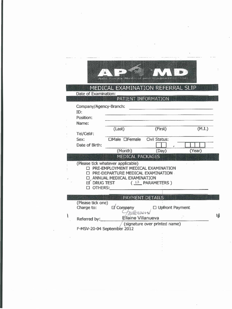 APMD Form | PDF