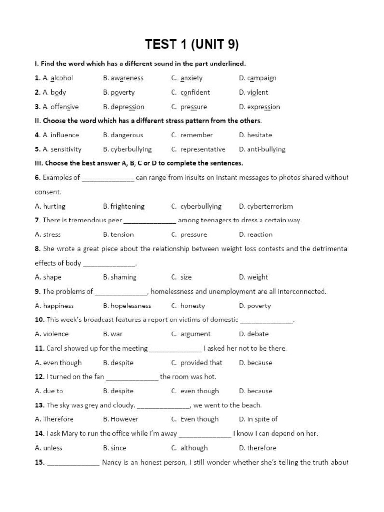 91-Test-1-Unit-9docx - 1600 - PDF - Gdrive.vip-Đã G P | PDF